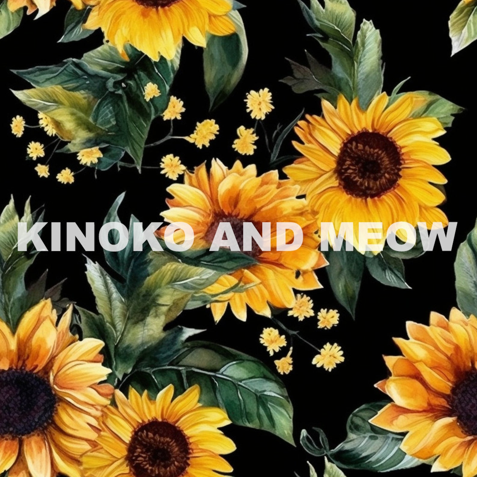 Watercolor Sunflower Flowers Digital Paper: Beautiful Seamless ...