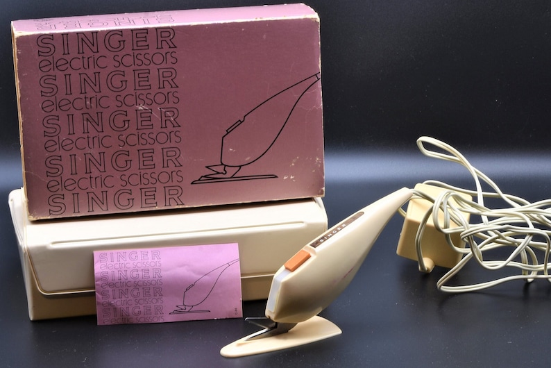 Vintage Singer Electric Scissors With Stand and Vinyl Case. Model No. C ...