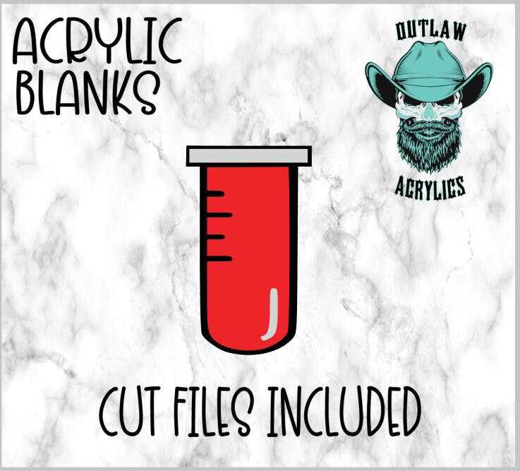 Blood Vial Acrylic Blank W/cut Files - Etsy