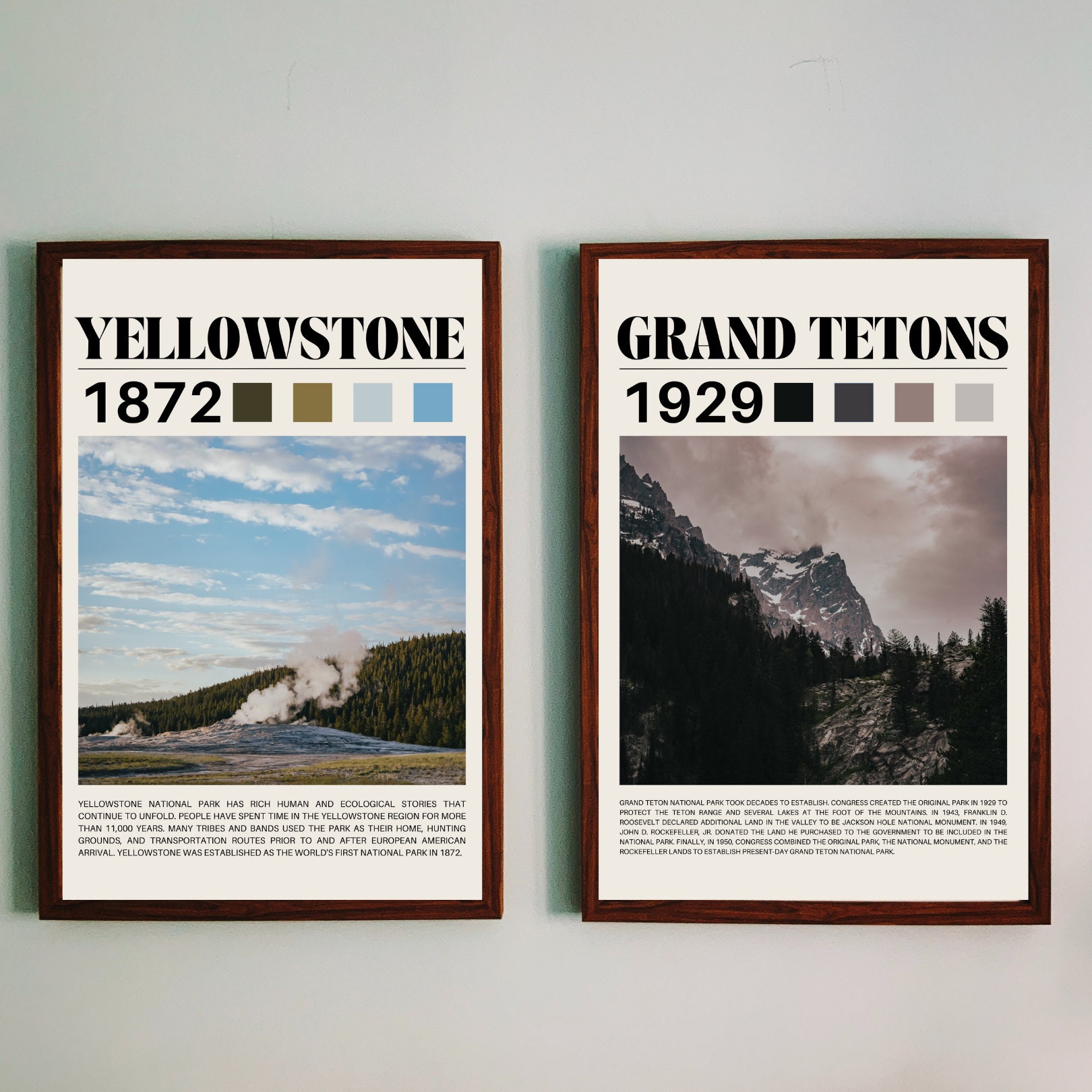 Grand Tetons Tourism Poster Wall Decor Digital Download 5 Sizes - Etsy