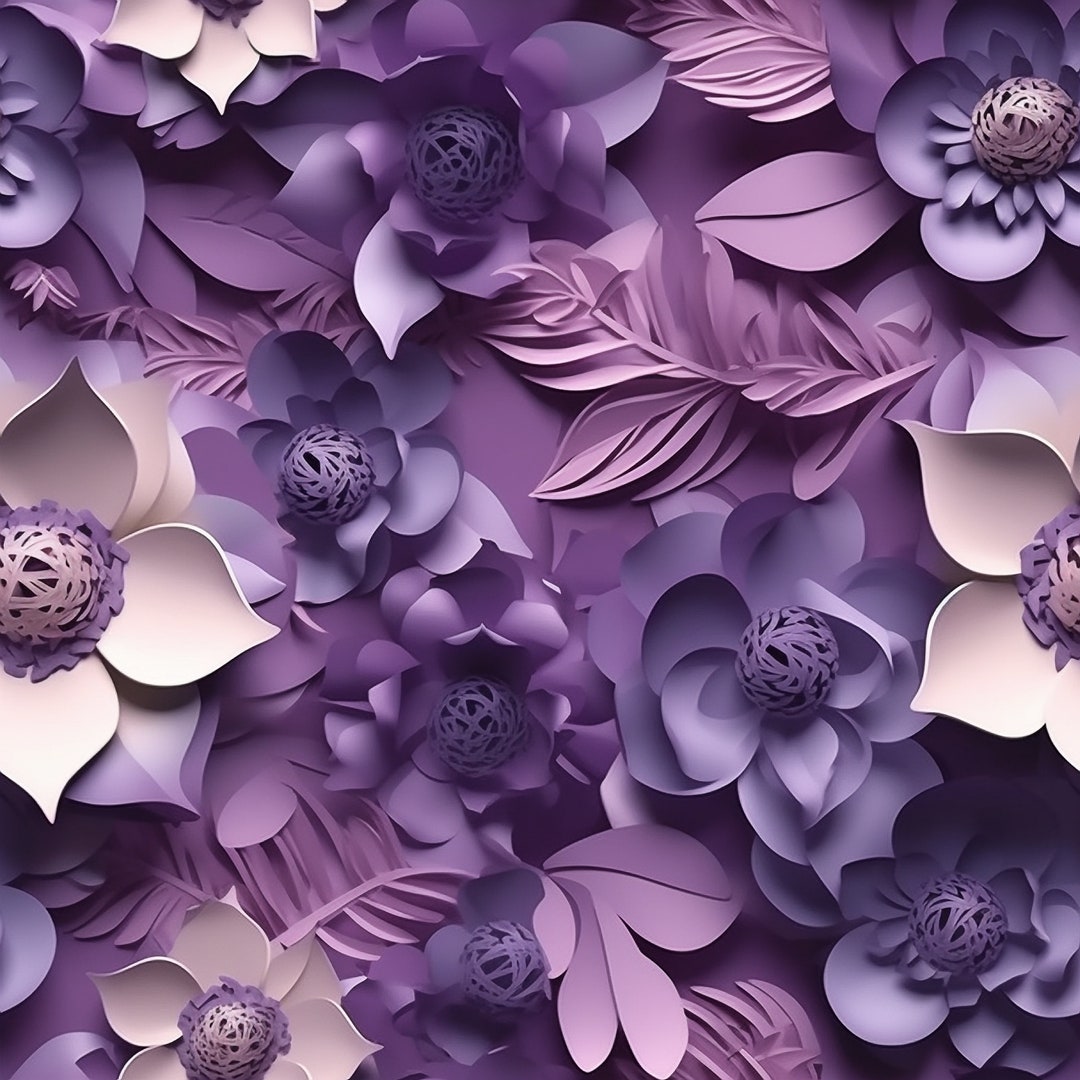 Flowers, Purple, Seamless, Digital Print, Instant Download - Etsy