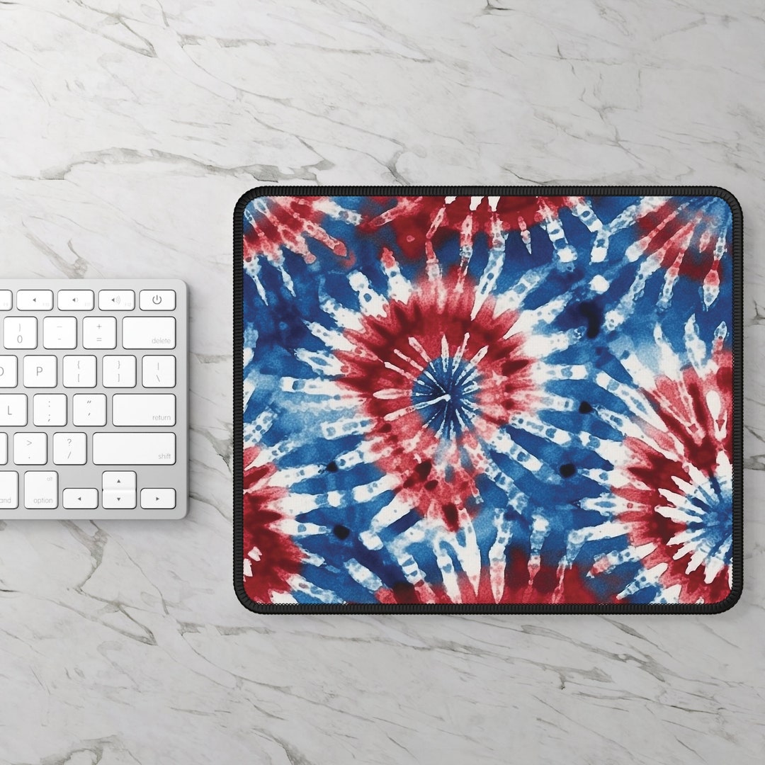 Gaming Mouse Pad Red White and Blue Tie-dye Pattern Design - Etsy