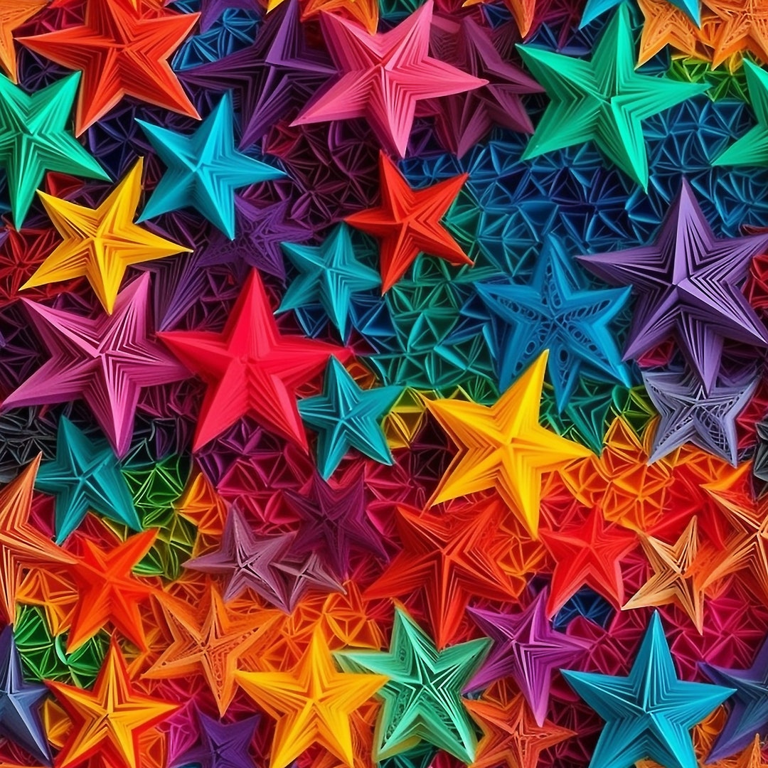 Colorful Stars Seamless Pattern Digital Print Instant - Etsy