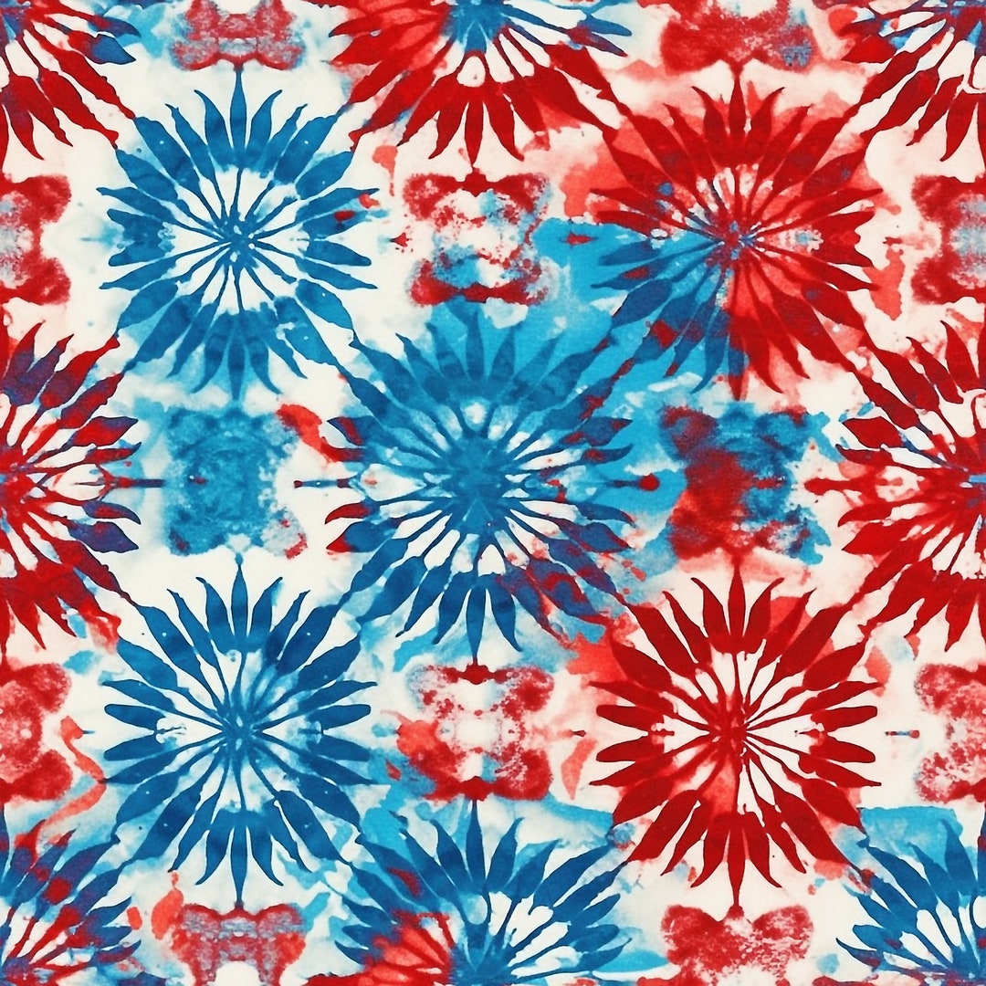 Red White and Blue Seamless Pattern Digital Print Instant - Etsy