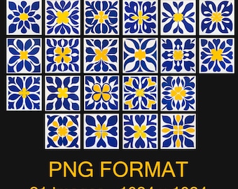 21 Pack Mediterranean-inspired | Zelig | Tile - PNG Format - Etsy