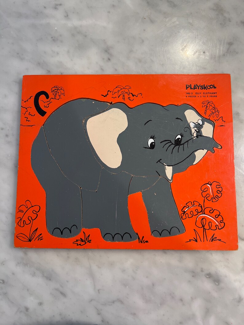 Vintage Playskool Elly Elephant Puzzle - Etsy
