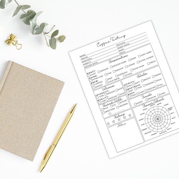 Coffee Tasting Notes Template - Etsy
