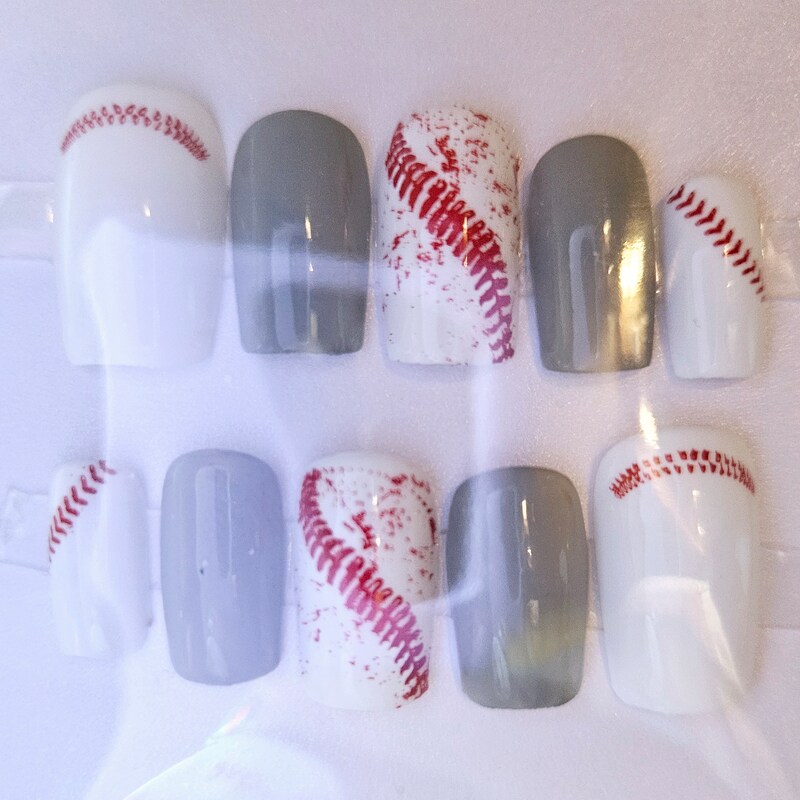 Baseball Nails - Etsy