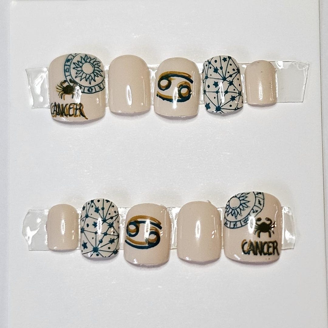 Cancer Press On-nails | Extra Short Squoval Nails | Available in XS, S ...
