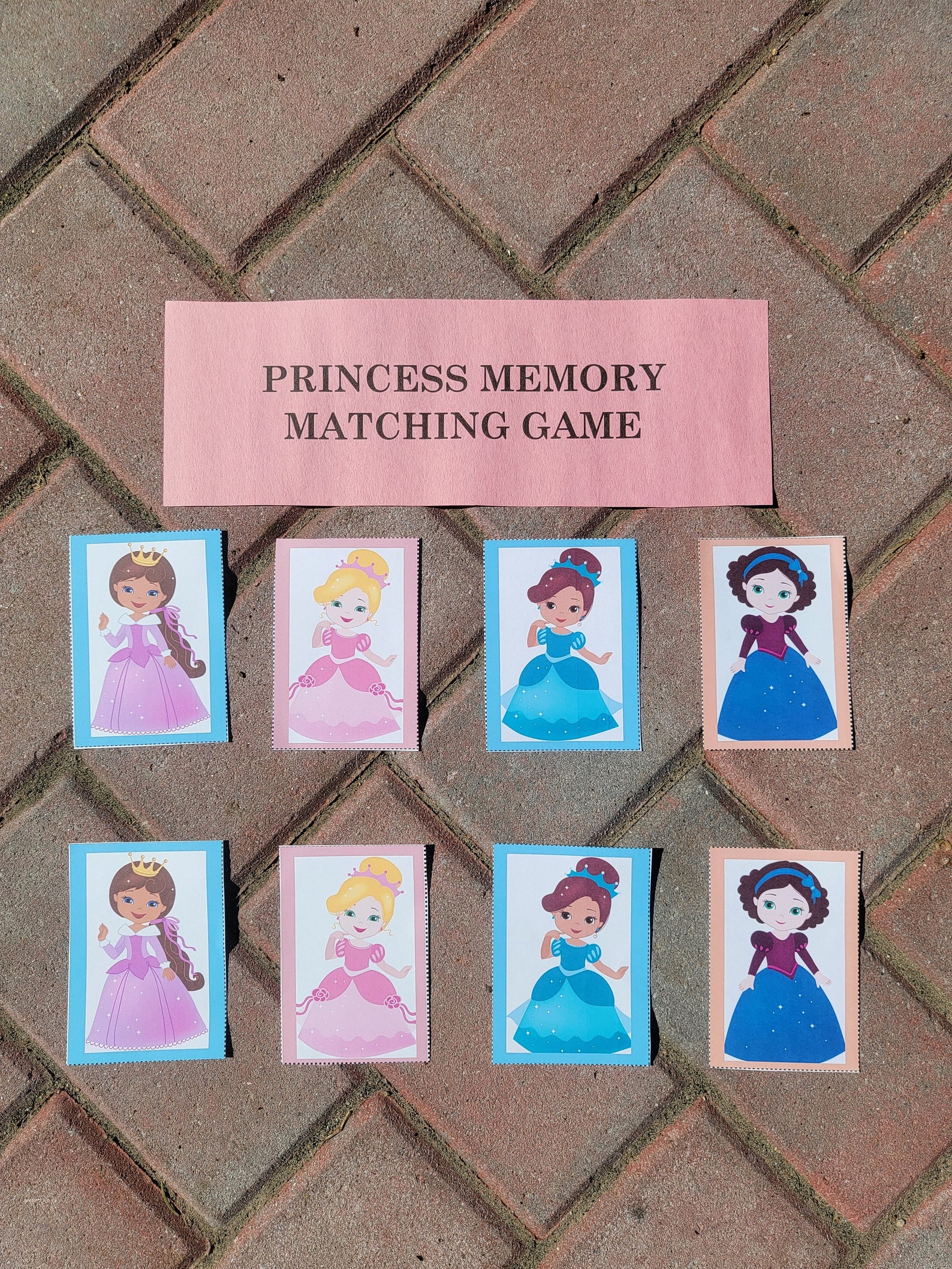 Princess Memory Matching Game - Etsy