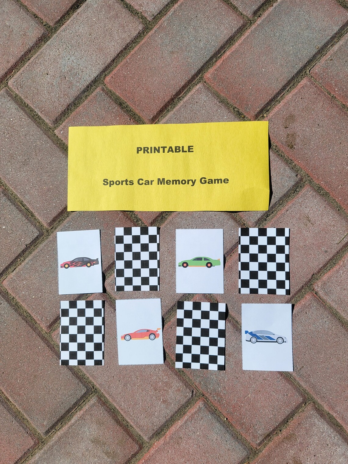 Sports Car Memory Game - Etsy