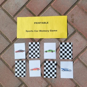 Sports Car Memory Game - Etsy