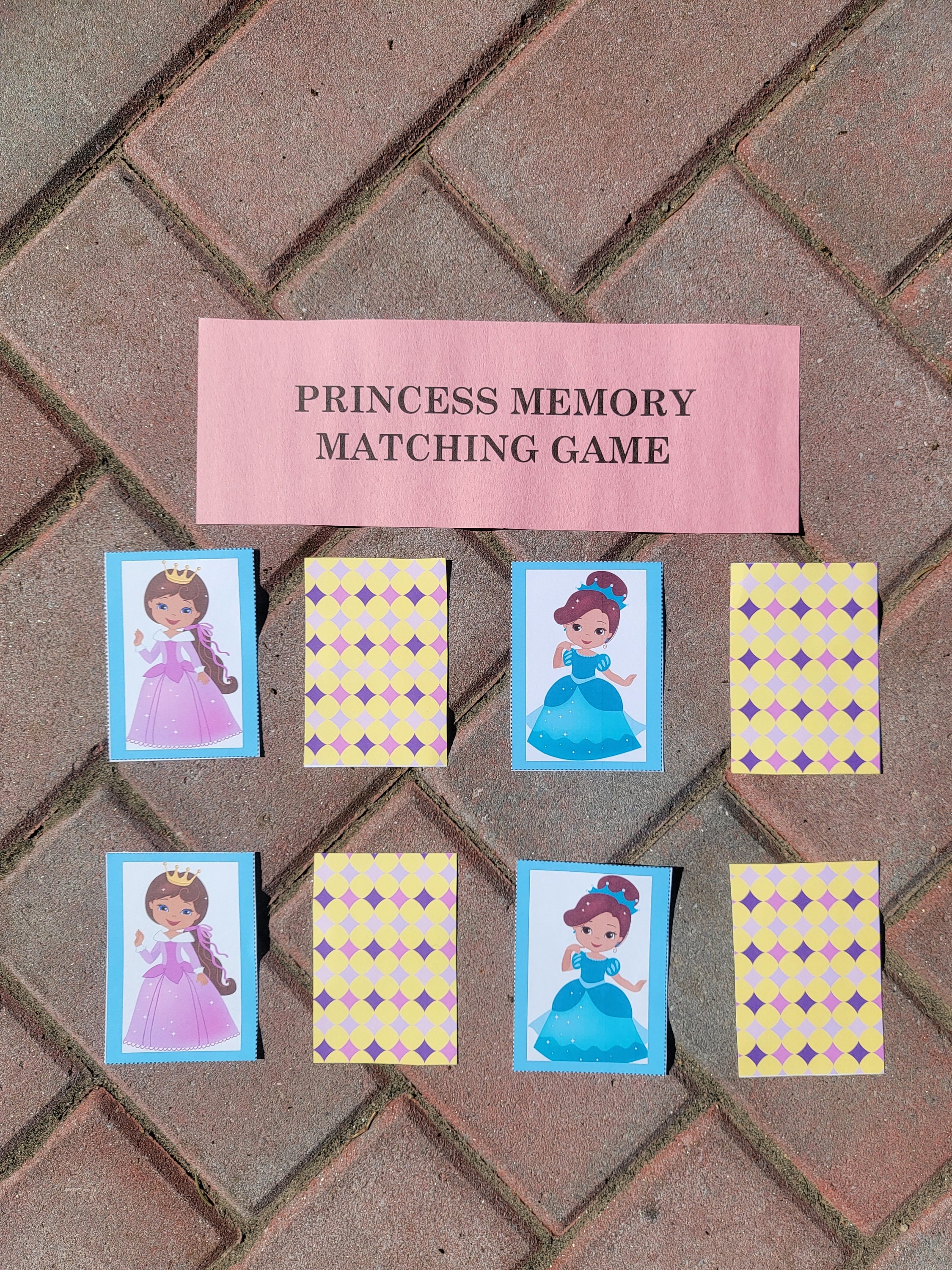 Princess Memory Matching Game - Etsy