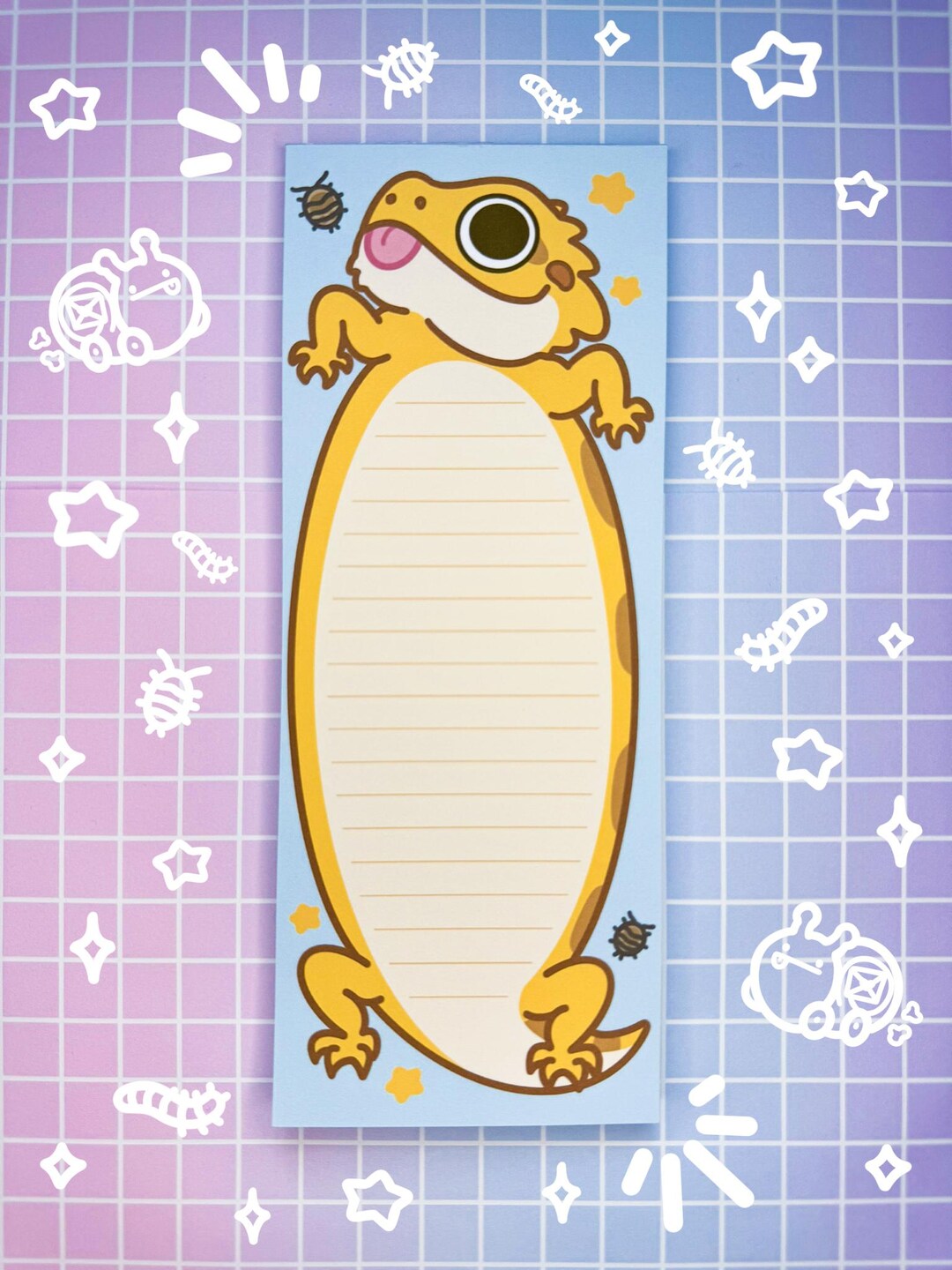 Cute Bearded Dragon Memo Pad, Kawaii Cute Memo Pad, Reptile Notepad ...