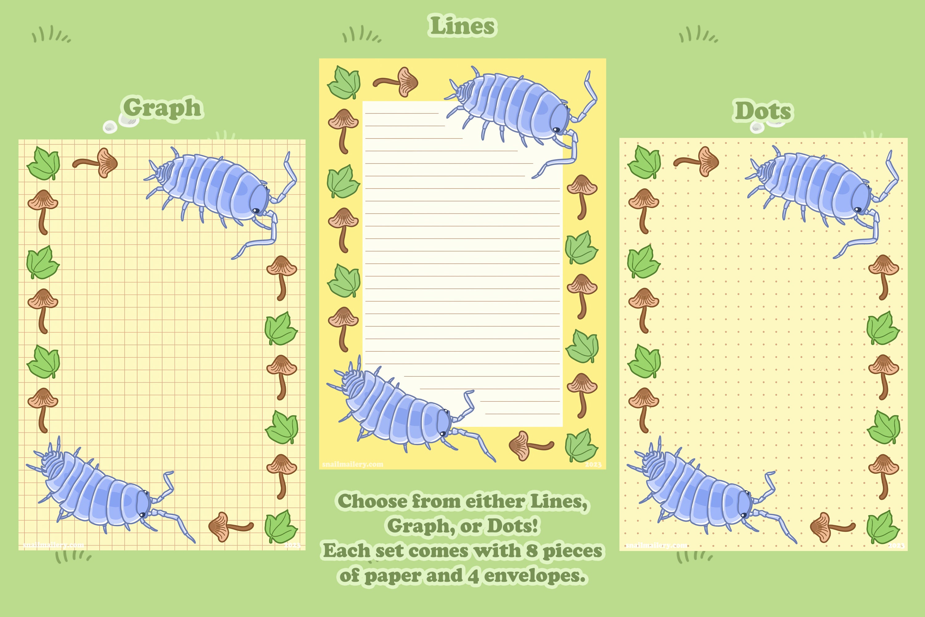 Isopod Stationery A5 Letter Set Powder Blue Isopod Cute Kawaii ...