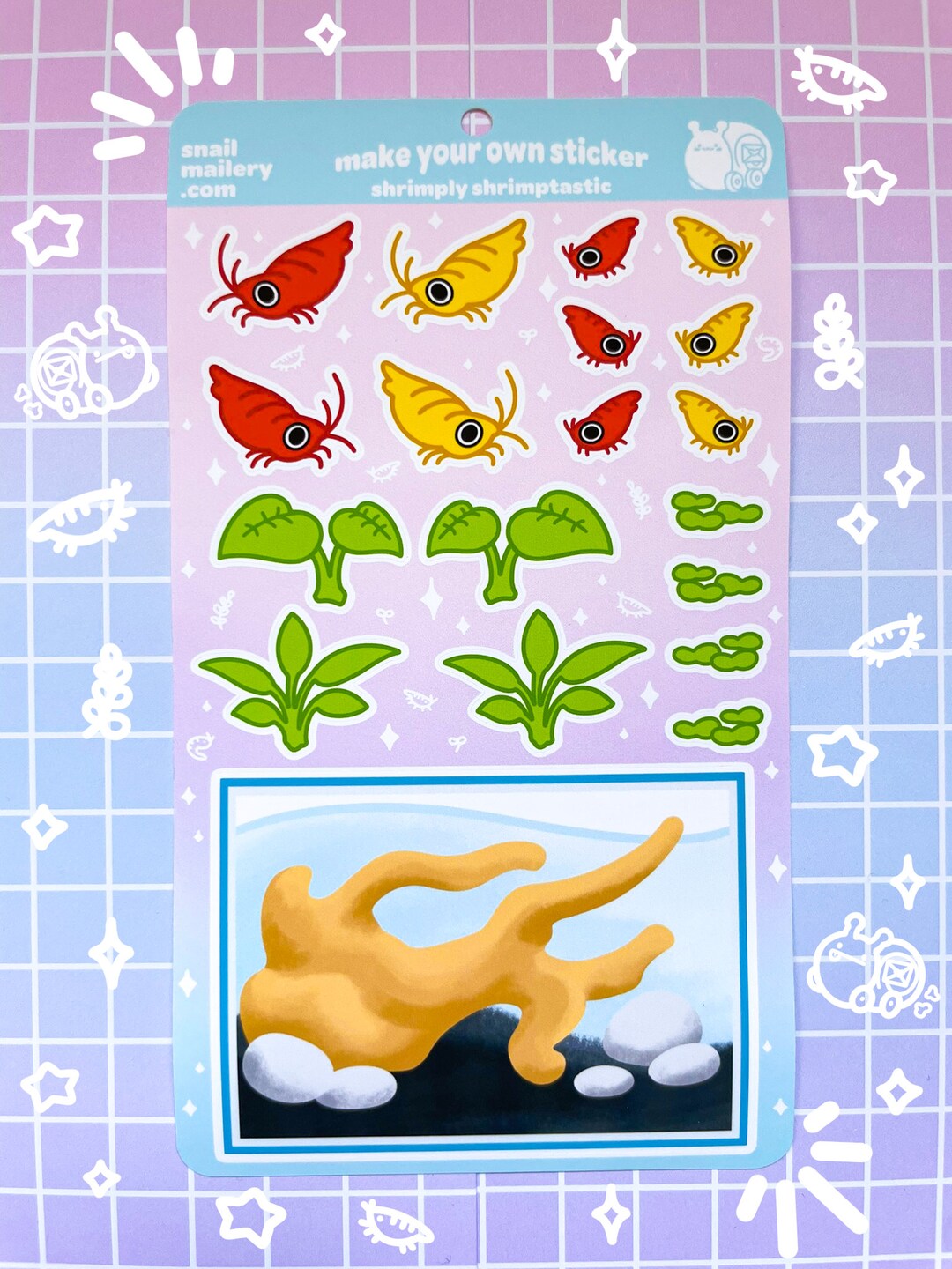 Cute Shrimp Red Yellow MAKE YOUR OWN Diorama Stickers Sticker Sheet ...