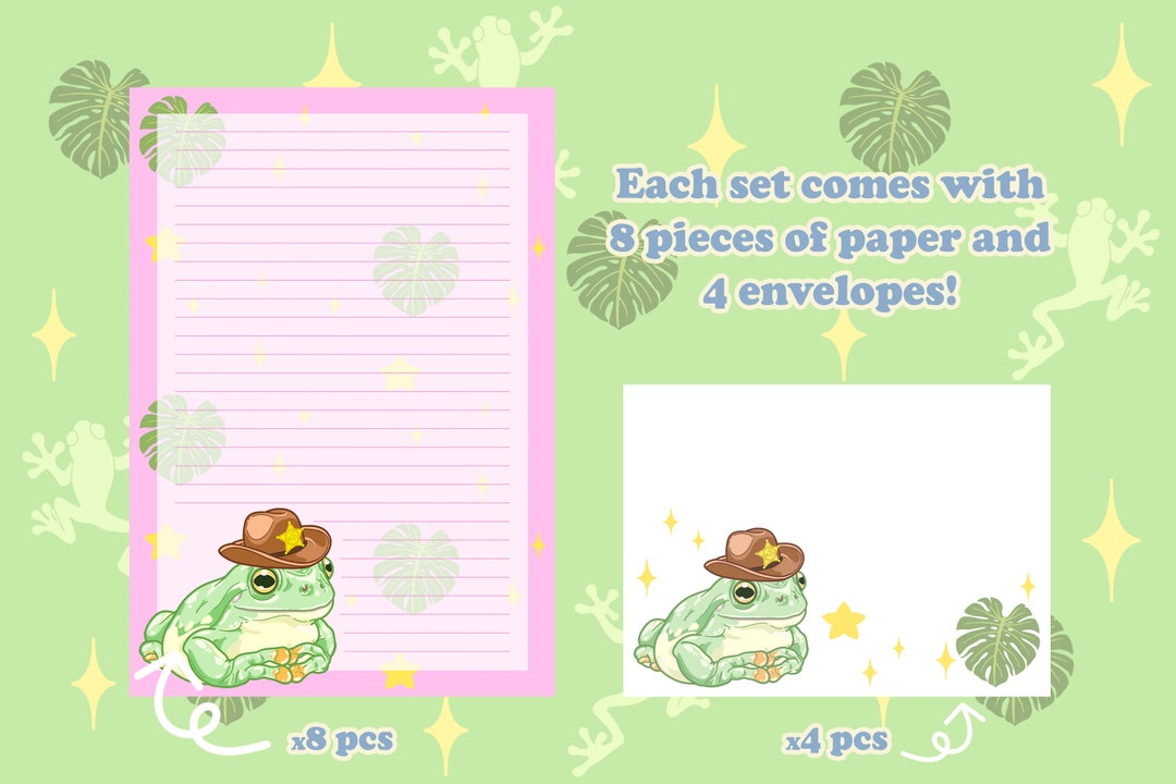 Reptile Stationery A5 Letter Set - Polite Cowboy Frog - Cute Kawaii ...