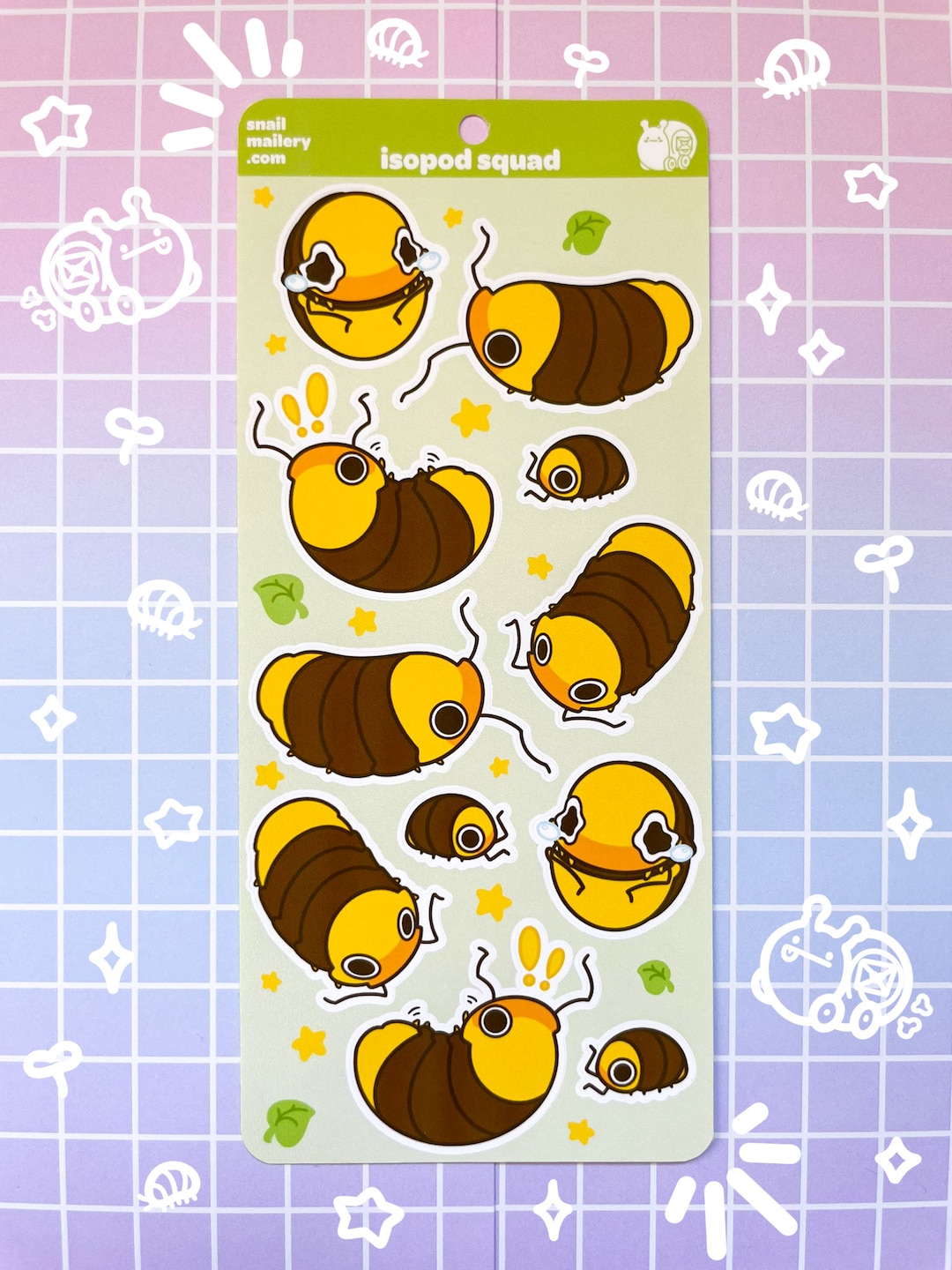 Cute Rubber Ducky Isopod Bug Forest Stickers Sticker Sheet, Isopod Roly ...