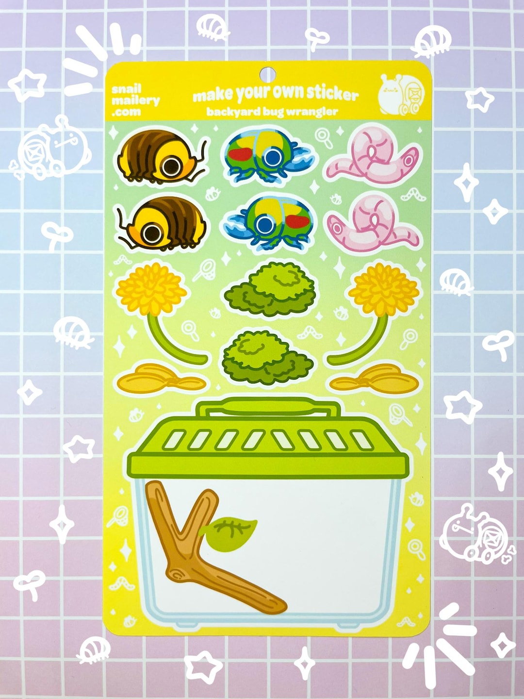 Cute Isopod Beetle Worm MAKE YOUR OWN Diorama Stickers Sticker Sheet ...