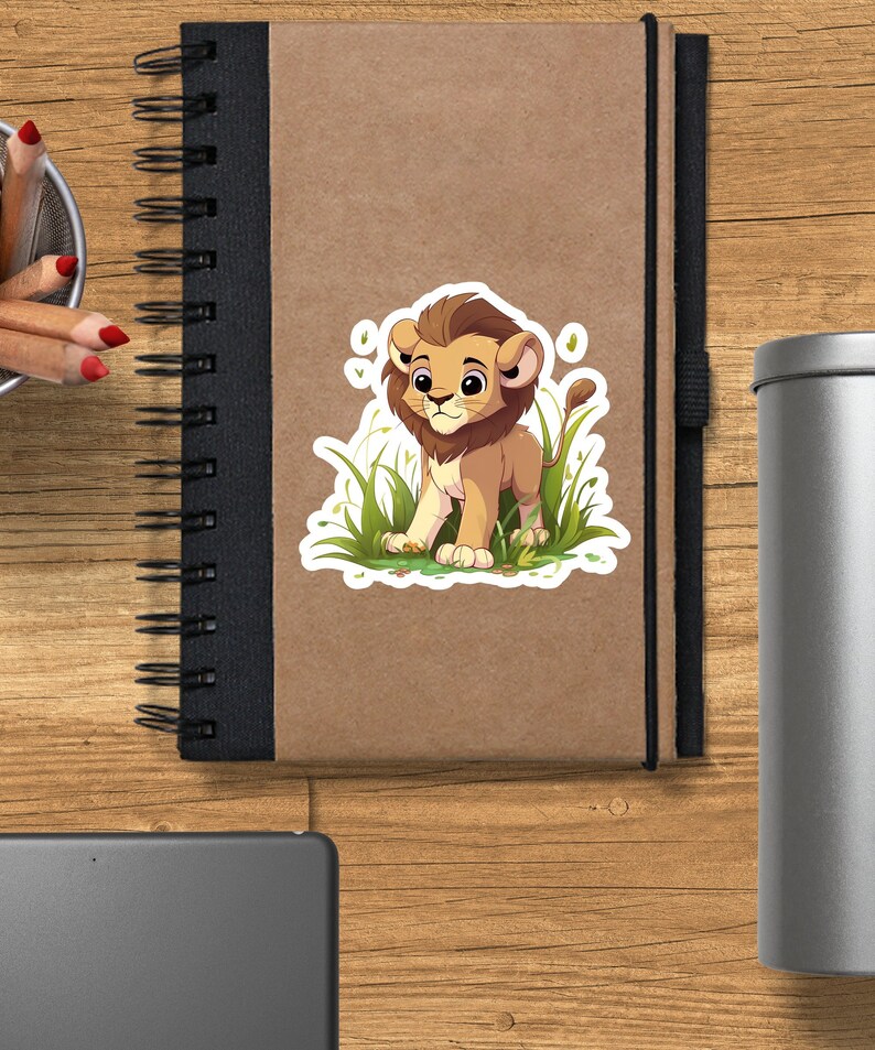 Cute Lion Clipart Sticker - Etsy