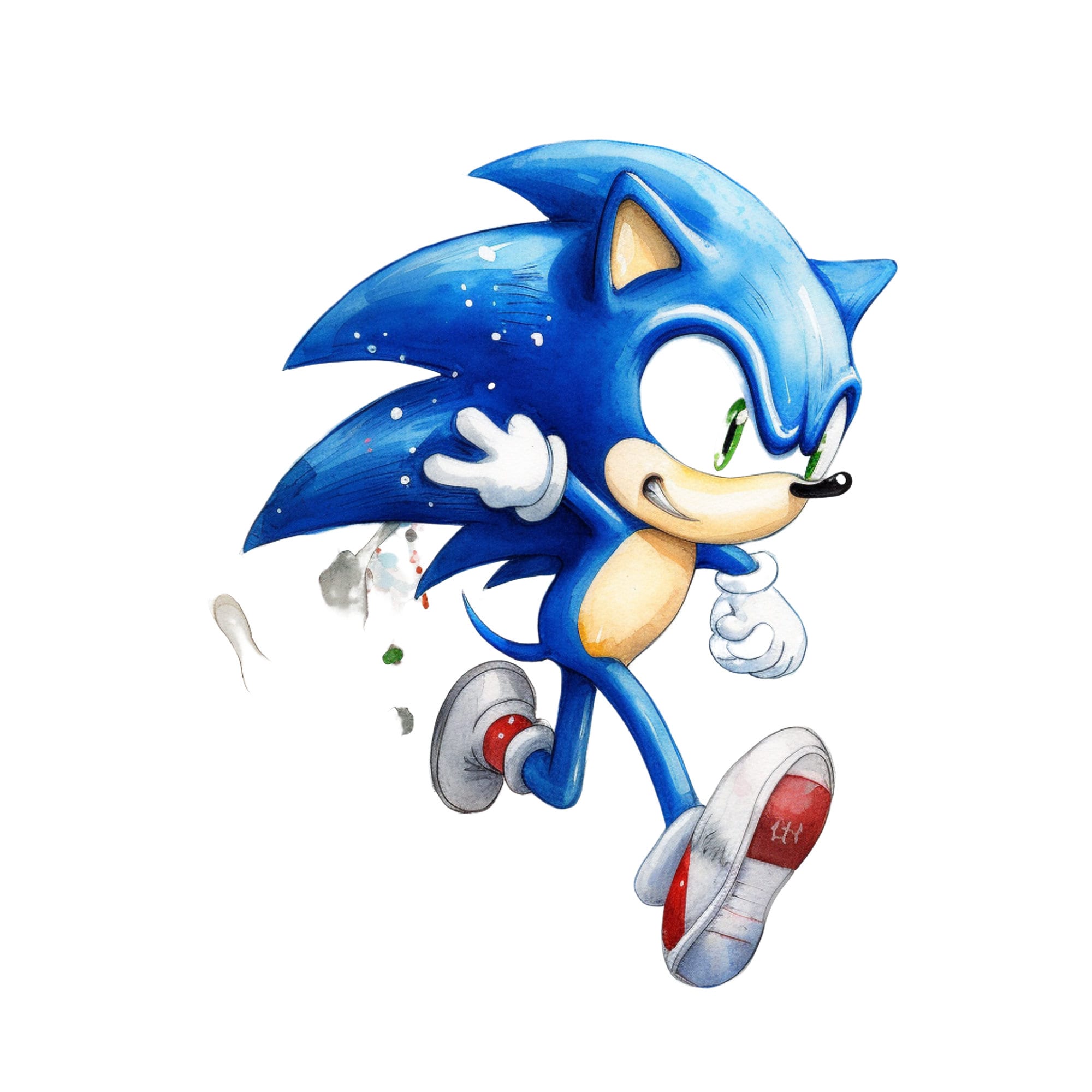 Sonic png. Set mit 5 EXKLUSIVEN Aquarell-Sonic-PNGs - Etsy.de