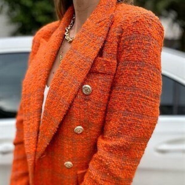 Orange Blazer - Etsy