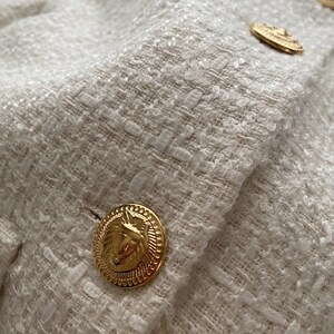 Beige Tweed Jacket Women, White Tweed Blazer Women, Tweed Short Coat ...