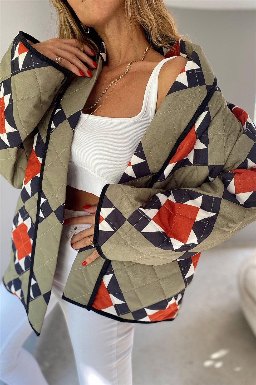 Quilted Ethnic Jacket Women Quilted Patchwork Jacket Kantha - Etsy