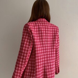 Pink Tweed Blazer Women, Tweed Jacket, Tweed Jacket Korean, Plaid ...