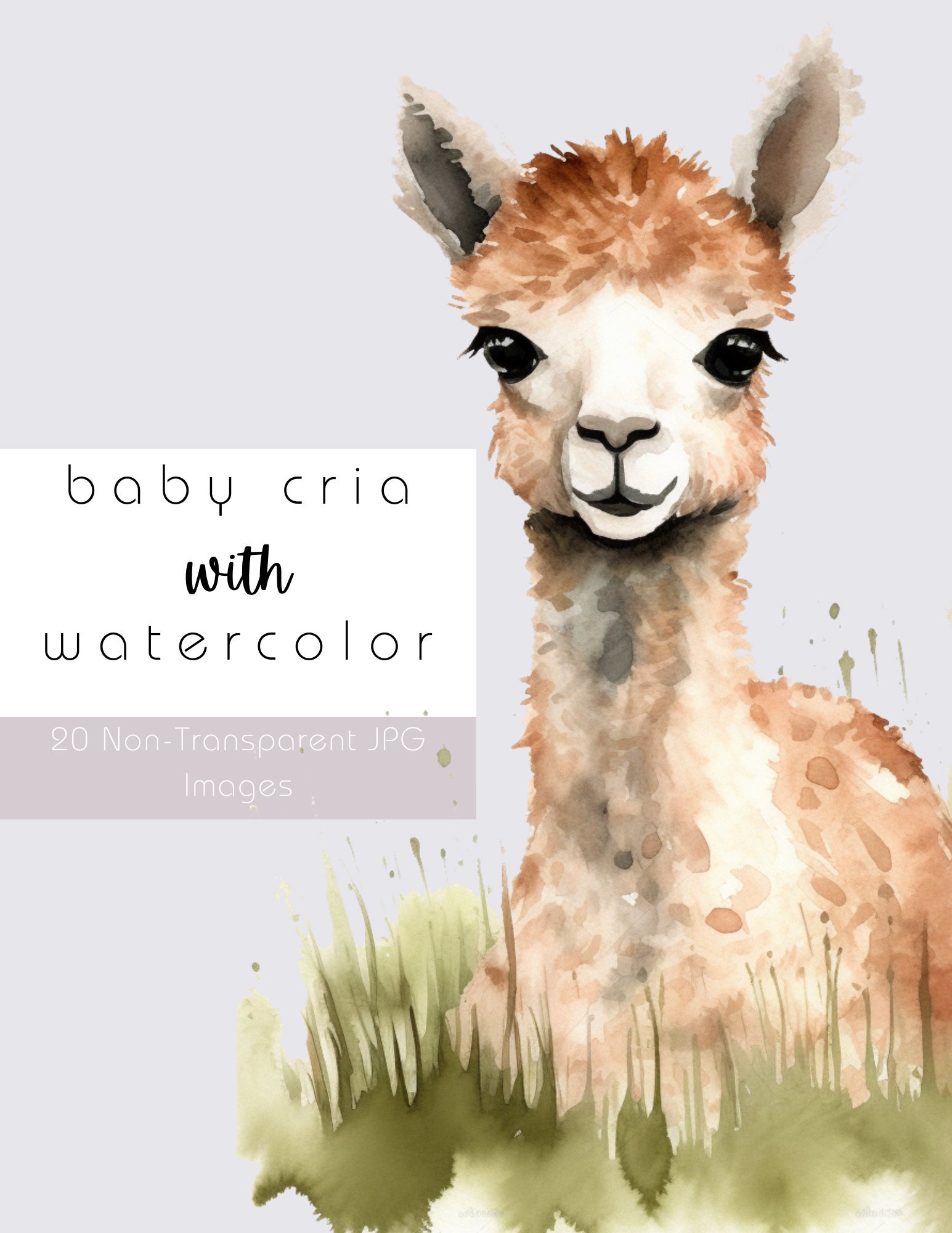 Baby Cria Clipart, 20 Non-transparent JPG Images , Watercolor Clipart ...