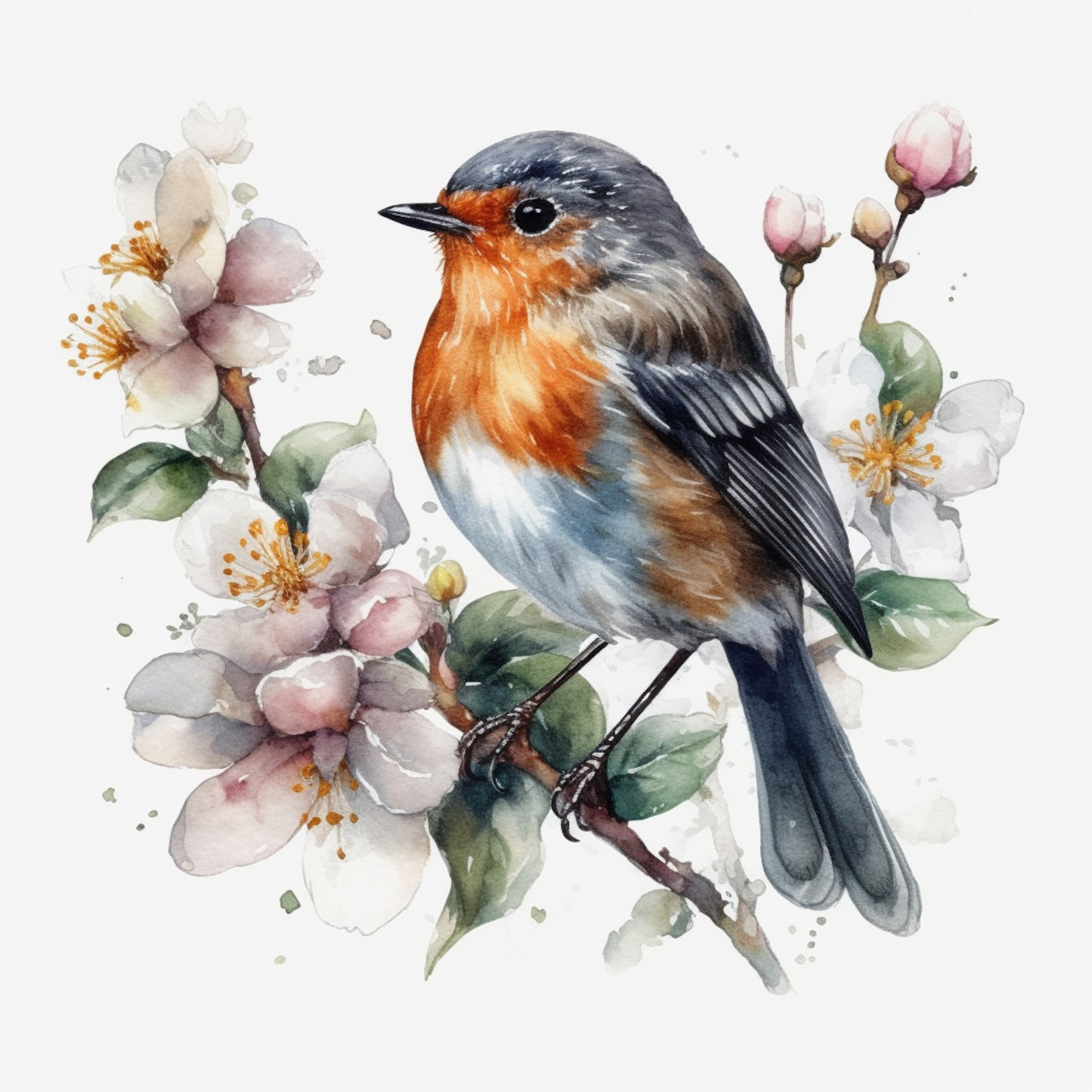 Robin Clipart Watercolor Clipart Jpgs Set of 12 Digital Download ...