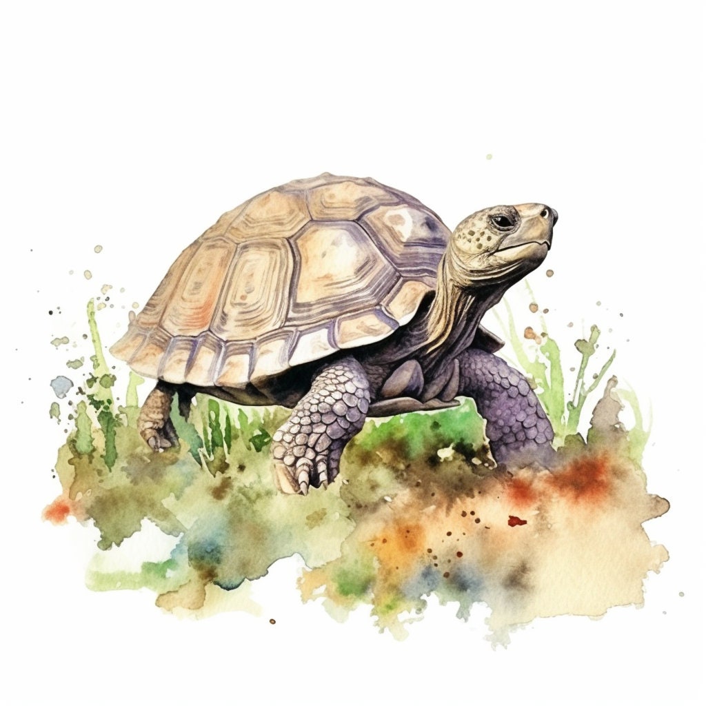 Tortoise Clipart Watercolor Clipart Jpgs Set of 12 Digital - Etsy