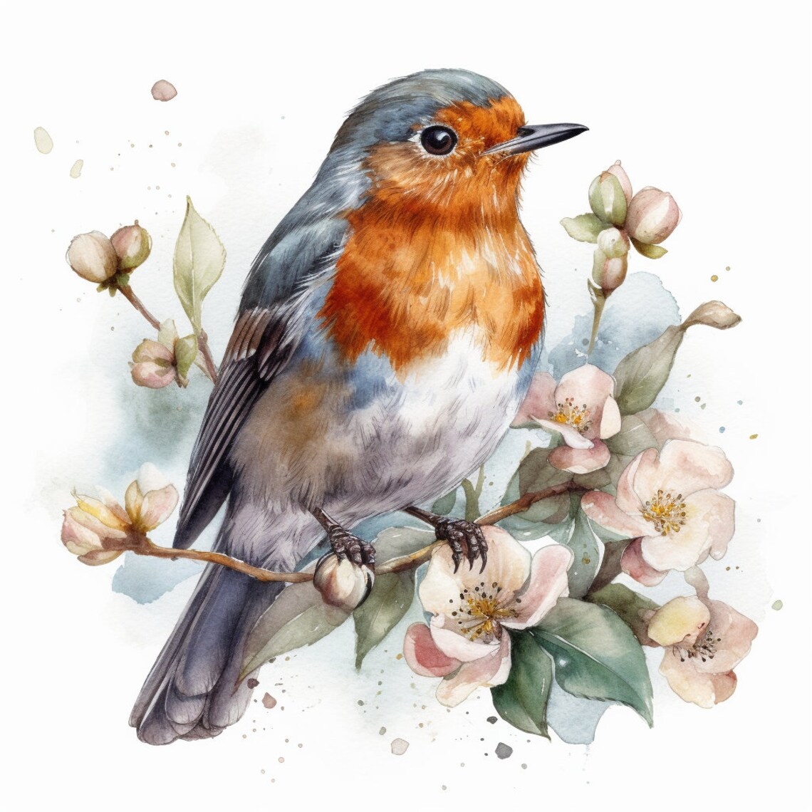 Robin Clipart Watercolor Clipart Jpgs Set of 12 Digital Download ...