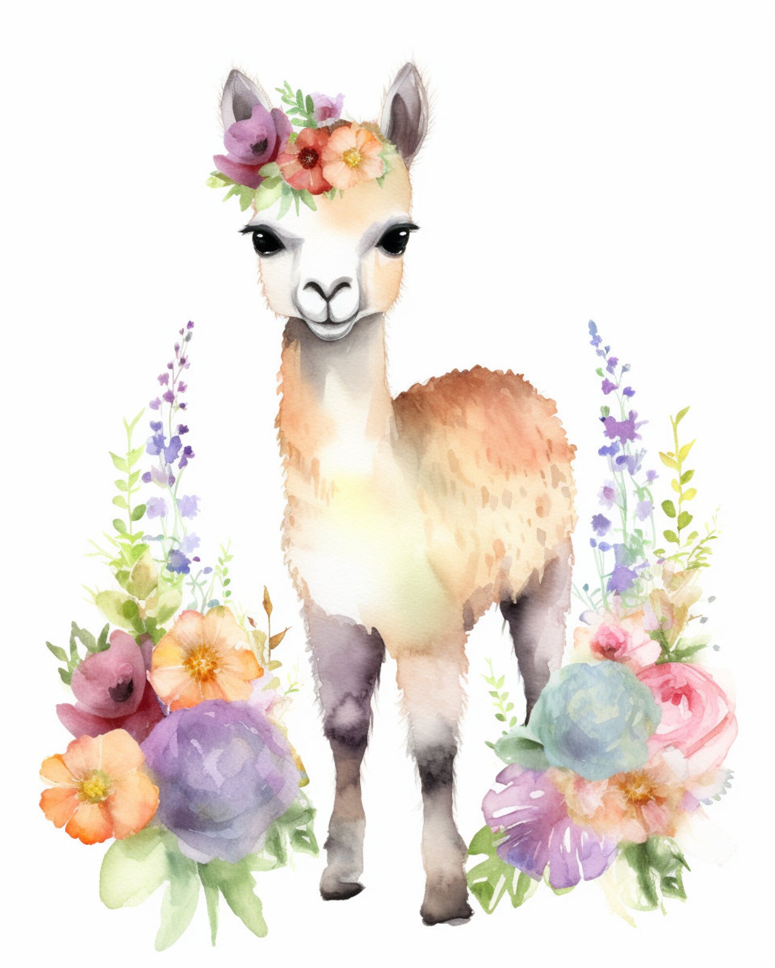 Baby Cria Clipart, 20 Non-transparent JPG Images , Watercolor Clipart ...