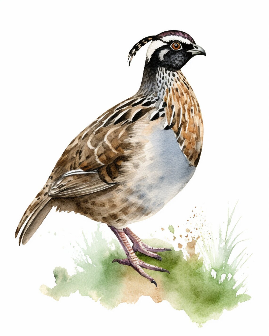 Quail Clipart, 4 Transparent PNG Images, Quail Watercolor Clipart, Cute ...