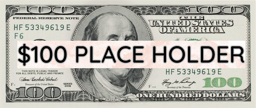 Hundred Dollar Place Holder, Saving Challenge Tracker, Sinking Funds ...