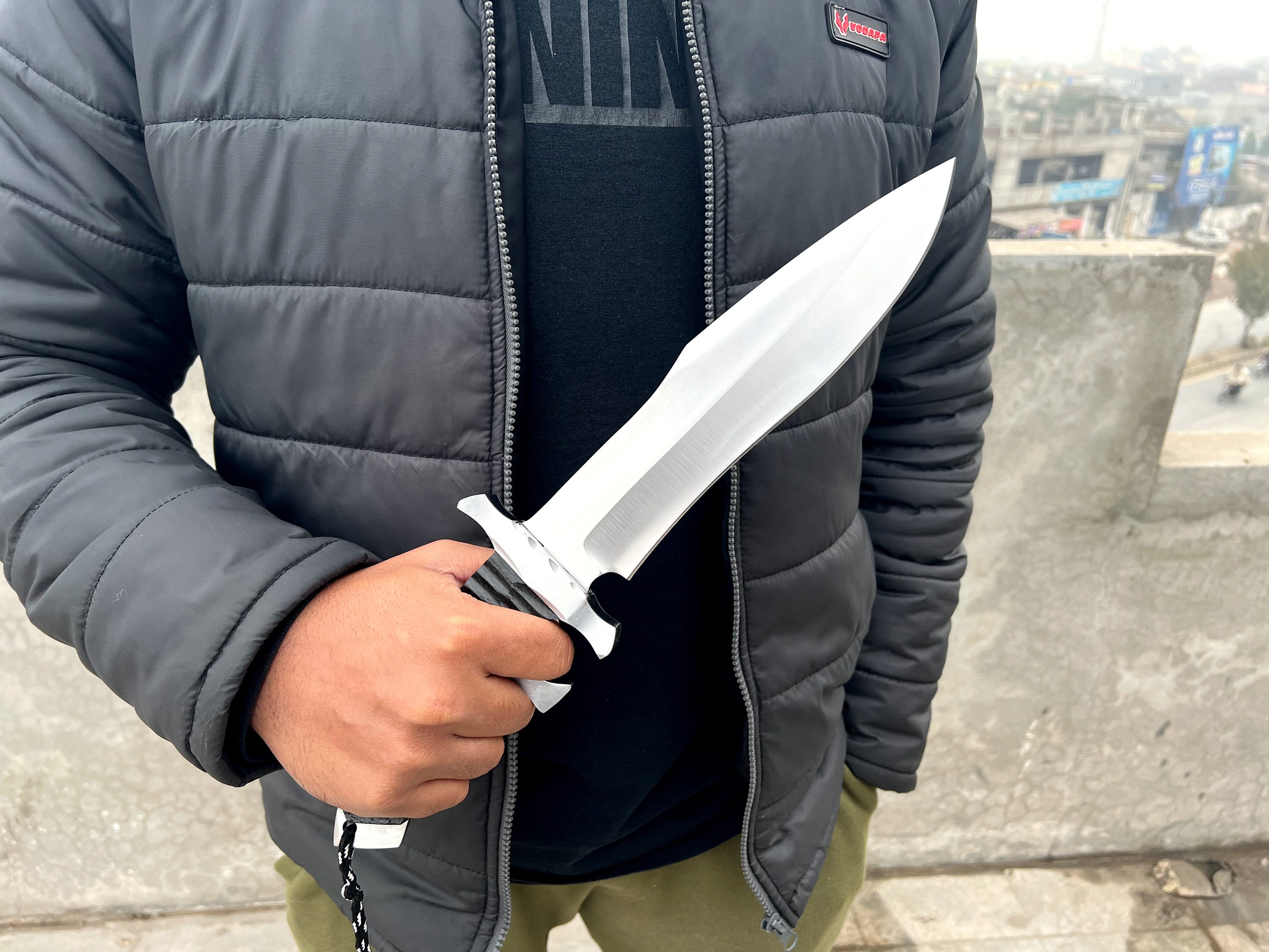 Hand Forged Rambo Knife and Leather Sheath ,hunting Knife, Camping ...