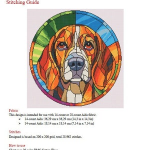 Stained Glass Dogs Cross Stitch Pattern, Beagle, Pattern Keeper ...