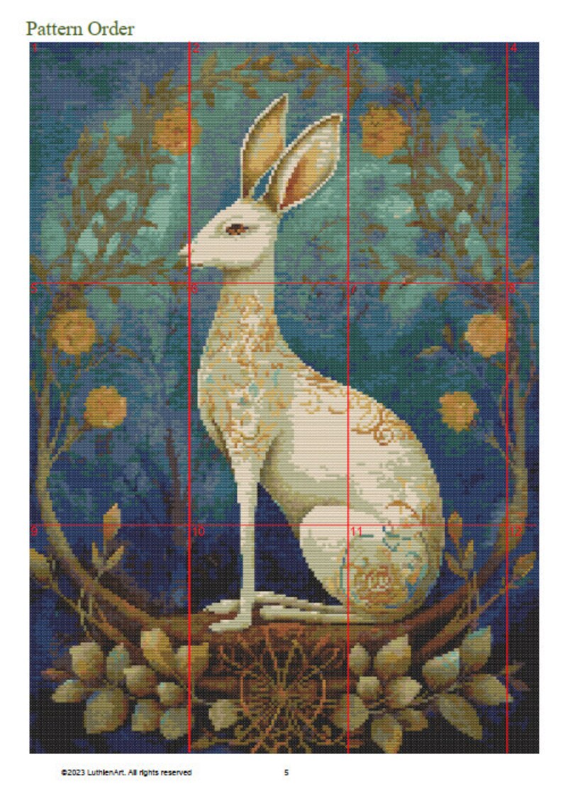 Vintage Fantasy Cross Stitch Pattern Large Size Rabbit - Etsy