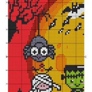 Mini Monster Mash Halloween Cross Stitch Pattern, Mini Fun Halloween ...