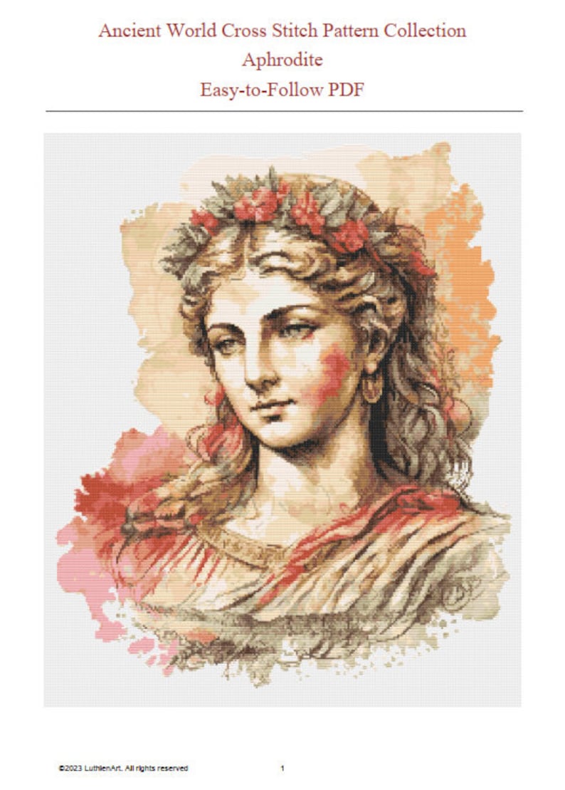 Aphrodite Cross Stitch Pattern Ancient Greek Goddess Pattern - Etsy