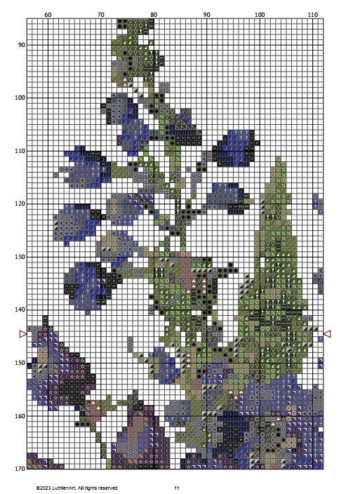 Vintage July Birth Month Flower Cross Stitch Pattern, Larkspur X-stitch ...