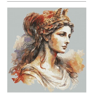 Athena Cross Stitch Pattern, Ancient Greek Goddess, Pattern Keeper ...