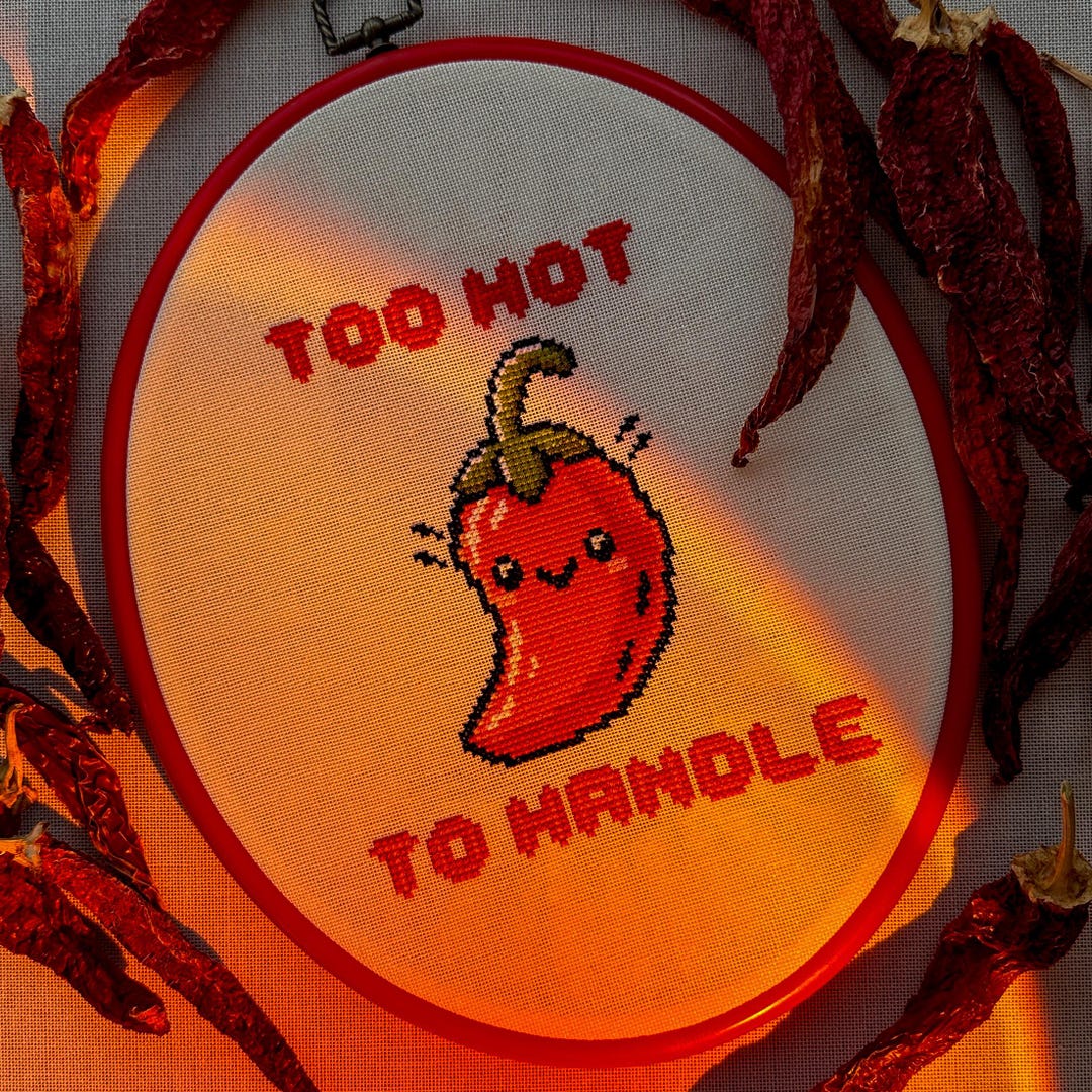 Kawaii Chili Pepper Cross Stitch Pattern: Fun Mexican Food (PDF Pattern ...
