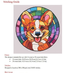 Stained Glass Dogs Cross Stitch Pattern, Corgi , Pattern Keeper ...