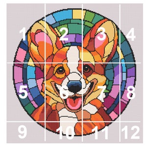 Stained Glass Dogs Cross Stitch Pattern, Corgi , Pattern Keeper ...