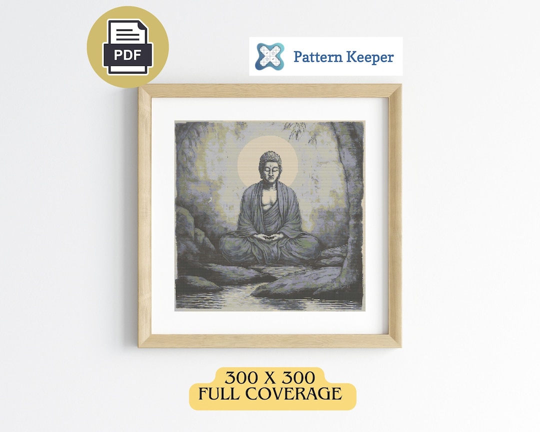 Zazen Cross Stitch Pattern, Japanese Zen Meditation X-stitch Chart ...