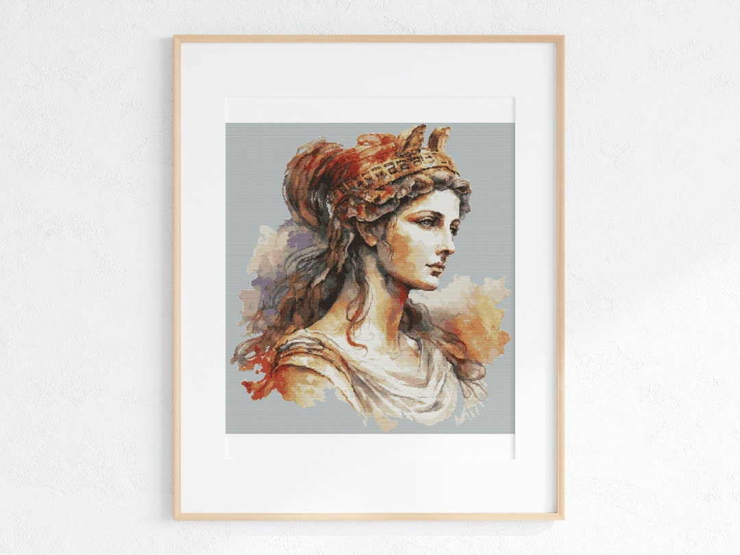 Athena Cross Stitch Pattern, Ancient Greek Goddess, Pattern Keeper ...