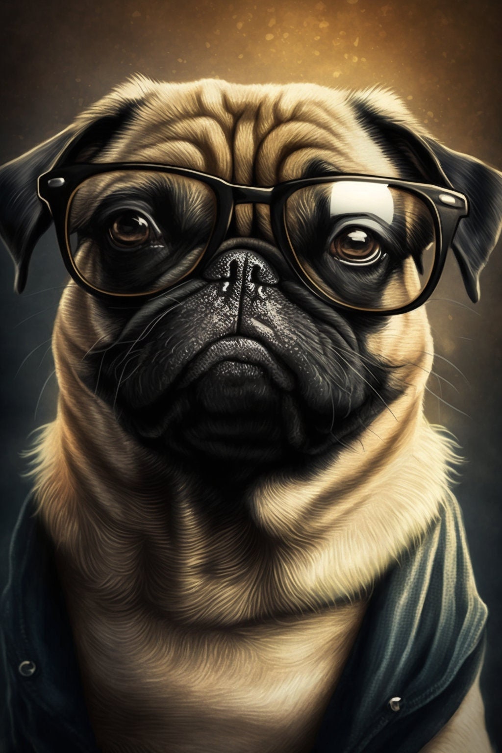 Pug Poster Digital, Pug With Sunglasses, Modern Pug Art - Etsy