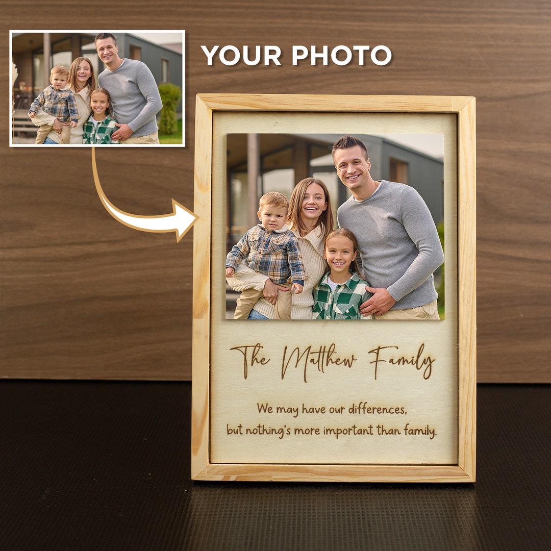 Custom Engraved Wood Picture Frame, Family Personalized Photo Frame ...